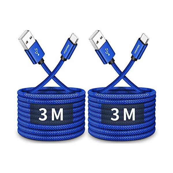 ブルー/3m/LF-CTA23MBL・Size:3mColor:ブルーNumberOfItems:2・パッケージ個数:1・3m＆2本3m長さのusb cケーブルで、線長不足の心配不要！遠いところでも使用です。例えば、学校、自宅、職場、充電コ...