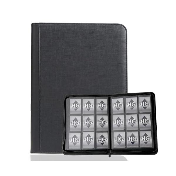 横入れ黒/9ポケット 格子模様/HG CHASING TRIBE・Size:9ポケット 格子模様Color:黒・製品仕様カードファイル外寸：縦35.2 cm幅26.1 cm厚さ3.5 cm、カバー素材：上質PUレザー、内側の材質：上質PU皮...