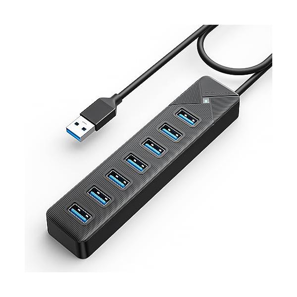 ブラック/0.5M/-・Size:0.5M・USB 3.0 7ポート拡張本製品はコンピュータの7台USBポートで、USBポートが足りない問題を解決します。マウスやキーボード、USBメモリや外付けHDD、プリンタなどをまとめて接続できます。・...