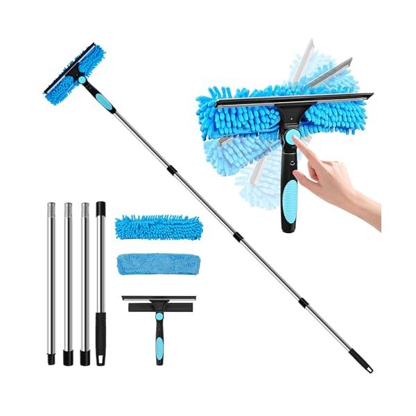 ブルー色/該当なし/xwwpnm1613・Color:ブルー色・製品仕様窓掃除キットのサイズ幅約：25.5cm；長さ約61〜168.5cm。水切りワイパーの内容：スクイージヘッド×1個、シェニール糸1枚付き、マイクロファイバー クロス1枚付...