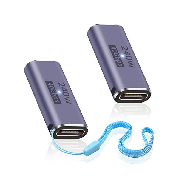 USB C メスメス 中継アダプタ240W/-/-・Color:USB C メスメス 中継アダプタ240W・40Gbpsデータ転送 USB C メス メス 中継アダプタはUSB 4規格に準拠し、光速40Gbpsデータ転送速度をサポートします...