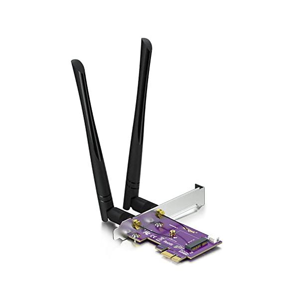 パープル/PCIe X1 to M.2 (A+E Key)/-・Size:PCIe X1 to M.2 (A+E Key)・Intel AX211、AX201、9560ac、9461ac、9462ac ワイヤレスネットワーク カード、および...