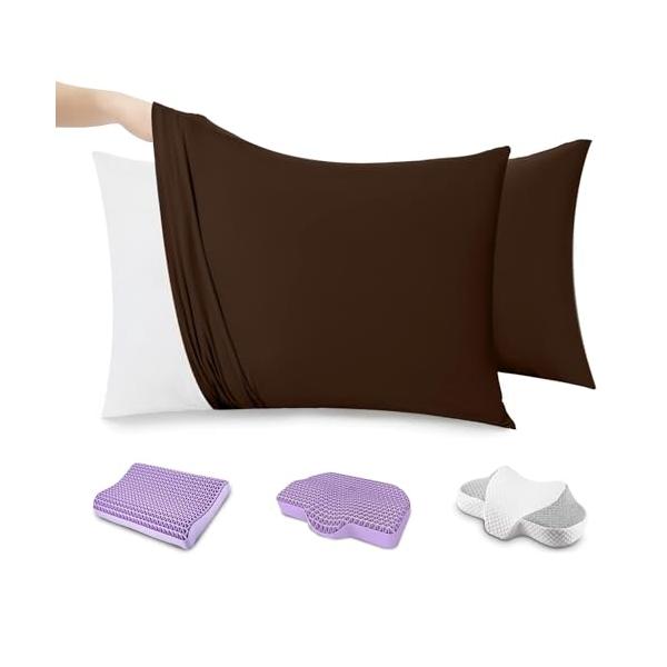 .コーヒー/35×55cm位の枕適用/TLZT-ZQ33・Color:.コーヒーSize:35×55cm位の枕適用・パッケージ個数:1・「のびのび~素材で」 このピローカバーはポリエステル95％ +ポリウレタン 5%の素材を採用、まるで着慣...