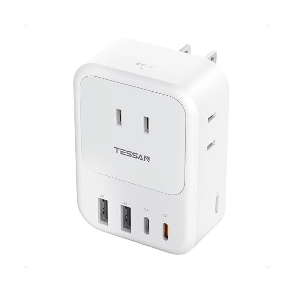 ホワイト/3AC+5USB+PD/TS-WS02JP01・Color:ホワイトSize:3AC+5USB+PD・「8-in-1 usb コンセント」：5つのUSBポート（USB-Cポート3つ、USB-Aポート2つ）と3つのAC差込口を備えた...