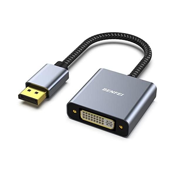 DVI-Dシングルリンク。グレー/1 PACK/000228・パッケージ個数:1・コンパクトなデザイン - コンパクトなデザインのポータブル Benfei DisplayPort - DVI アダプターは、DisplayPort ポートを備...