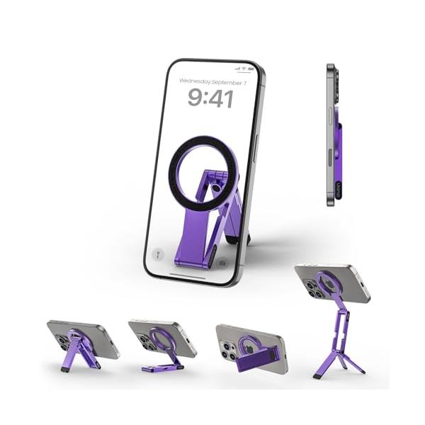 パープル/-/-・Color:パープル・超強力磁気、安定感抜群Ulanzi MA60 はMagSafe用スマホ三脚は業界最強磁力の磁石を使用して、超強力磁気で、簡単に脱着しません、安定で安心に使用いただけます。片手でわずか0.1秒簡単に取付...