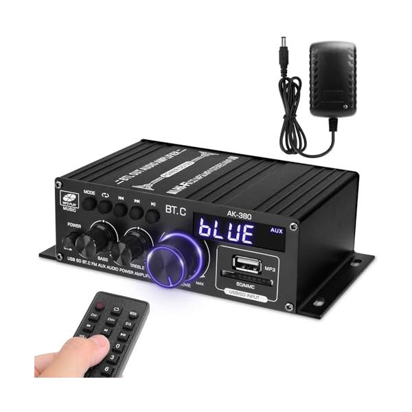 AK380/-/-・Color:AK380・ハイファイ音質: 最高の音の明瞭さと豊かさを求めるオーディオファンのために設計された当社の HIFI Bluetooth オーディオアンプで、優れたオーディオを体験してください。 澄み切った高音、...