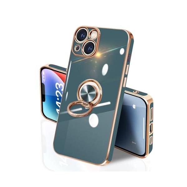 グレーブルー/iPhone 14/iPhone 14・Size:iPhone 14Color:グレーブルー・対応機種&amp;高品質のTPU素材iPhone 14（6.1インチ）用 リング付き ケース。ご希望の商品、カラー、対応機種を十分ご...