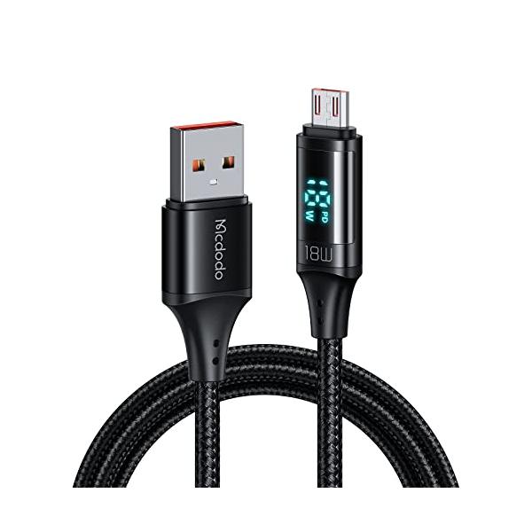 アルミ合金外装ブラック/-/CA-1070-JP・Style:アルミ合金外装Color:ブラック・出力デジタルディスプレイ・Micro USBケーブル：Mcdodo新登場の出力デジタルディスプレイを対応したMicro USBケーブルです。U...