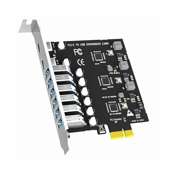 2xUSB-C + 6xUSB-A-/-/U6A2C-CA・Style:2xUSB-C + 6xUSB-A・この8ポートUSB 3.0拡張カードは、PCI-Express x1スロット経由でデスクトップ、サーバー、NASに2つのType-C...