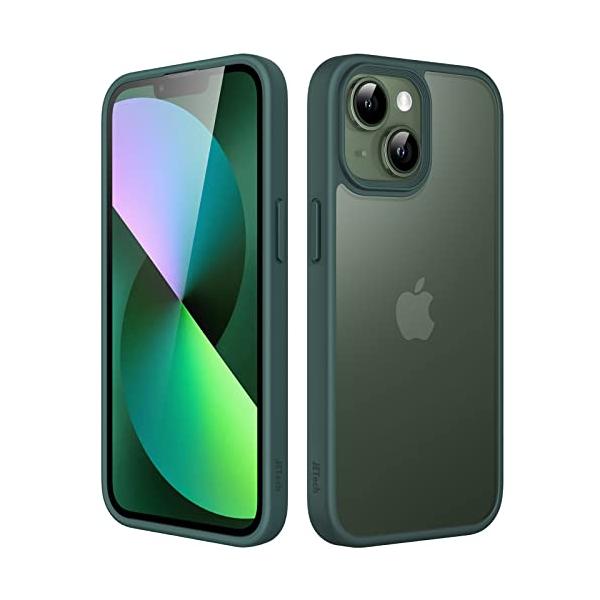 濃い緑色/iPhone 13 6.1インチ/3884E・Color:濃い緑色・[ミリタリーグレードの保護] このケースは、6フィートの落下テストでミリタリーグレードの耐衝撃性として認定されており、衝撃を吸収するコーナリングクッションを使用し...