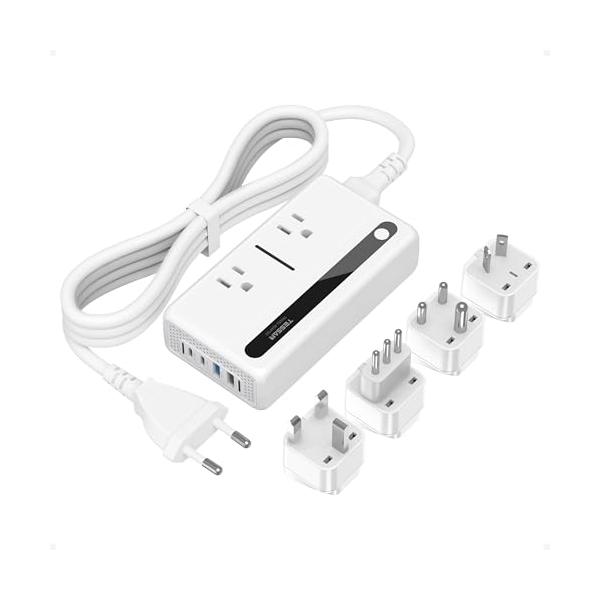 PD急速充電対応（合計64W）ホワイト/USB合計64W/709・Style:PD急速充電対応（合計64W）・変圧器 海外旅行用110v 220v 変圧器はcタイププラグ付き延長コート1本とBF・O・B3・Ｌタイプ変換プラグを備えています。...