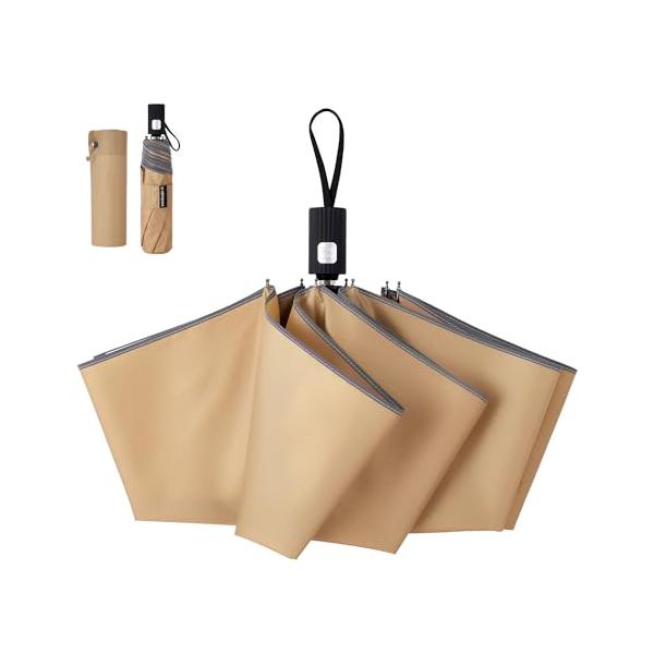 カーキ色/直径約100cm、弧長約110cm/-・Color:カーキ色・?超軽量おりたたみ傘 メンズ・ゆとりのある大きいサイズ折り畳み傘 メンズ 軽量 傘の重量は約260g、広げたとき傘の直径は約100cm、弧長は約110cmまで、大人ふた...