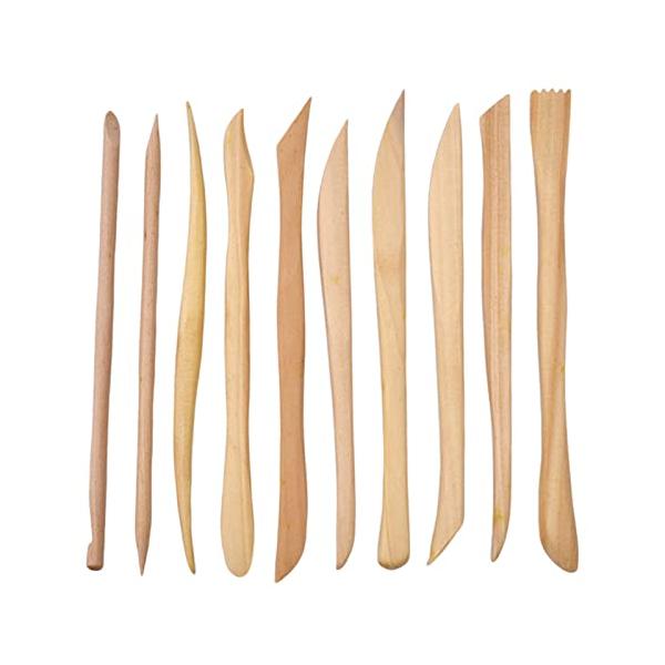 木色/Medium/J・Color:木色・粘土工具・10点セット粘土や陶芸などのハンドメイド製作に役立つ、粘土細工用のツールセットです。陶芸や粘土細工、彫刻等の小細工に最適です。・実用便利軽量で、持ちやすく、操作も簡単です。10本セット両端...