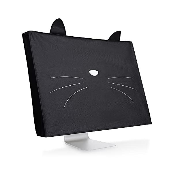ねこちゃんの耳とヒゲ 白色 / 黒色/27-28モニター/45116.12_m000836・パッケージ個数:1・互換性: 27インチから28インチのモニター対応 使用上の注意: カバーはゆるく装着してください。カバーを着けたまま画面を起動さ...