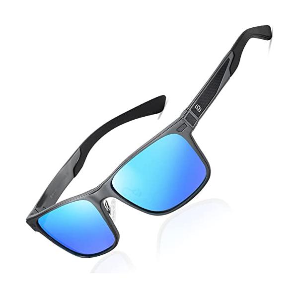 カジュアルグレー/ブルー/M/8207・Color:グレー/ブルー・??TAC 偏光 レンズ：UV400保護コーティングは、有害なUVA&amp;UVB光線を100%塞ぎます。視覚的に、真実の色を復元し、または反射した、散乱したライトを取り...