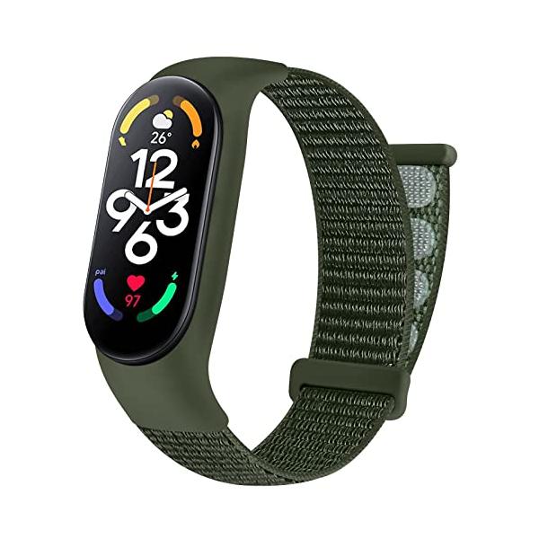 Army green/-/RMN002・Color:Army green・対応機種: Mi Band バンド ナイロン対応機種 Xiaomi Mi Band 7   Xiao Mi Band 6  Xiaomi Mi Band 5   Xi...