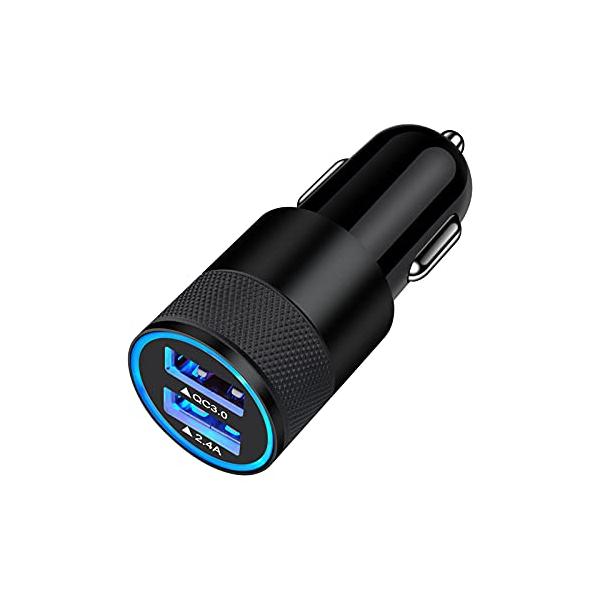 Black-QC+2.4A/QC+2.4A/-・Color:Black-QC+2.4A・QC3.0急速充電器：しがーソケット usbはQuick Charge3.0対応しており、18W/3A のフルスピード充電がです。2.4Aのポートは最大...