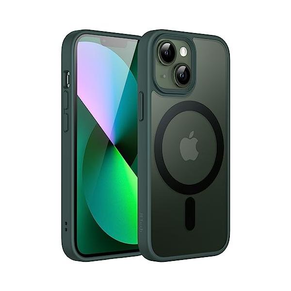 濃い緑色/iPhone 13 Mini 5.4インチ/3979E・Color:濃い緑色・[超マグネット吸着] 磁力で充電器に強力吸着。一度スナップすると、決して滑ることはありません。ウォレット、リングホルダー、パワー バンクなど、すべてのM...