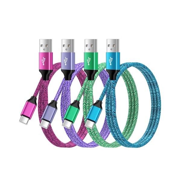 ブルーとグリーンとパープルとローズレッド/-/-・Color:ブルーとグリーンとパープルとローズレッド・?安全且つ18W高速充電この usb充電ケーブルは56kΩレジスタの実装により充電ケーブルとデバイスを短絡、過充電、過熱などから高安全保...