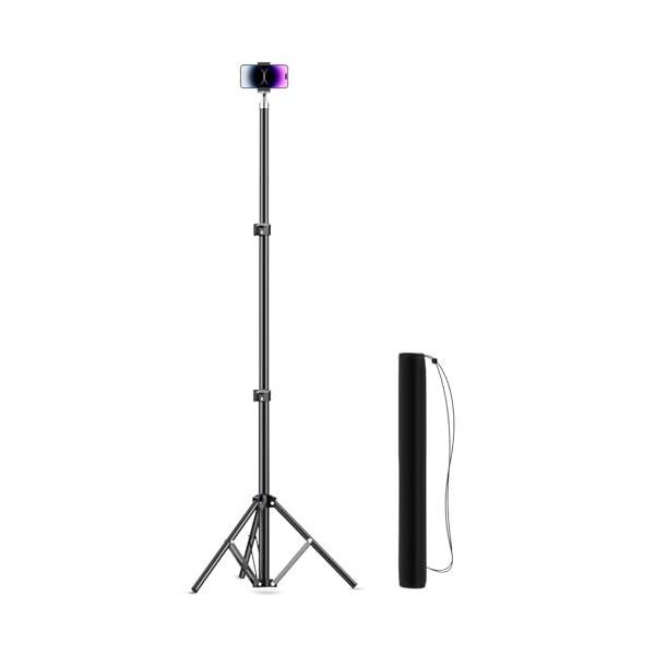 ブラック/230cm-金属ボール雲台/TR-M45・Size:230cm-金属ボール雲台・パッケージ個数:1・?炭素合金鋼太めパイプ＋マット仕上げ耐久性・安定感・高級感を兼ね備えた設計です。付属の足キャップで床面を保護し、70cm〜230c...