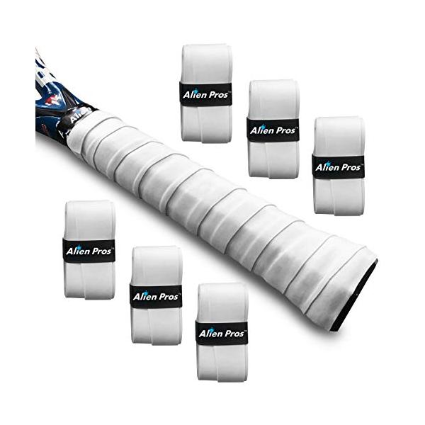 6枚?みのホワイトホワイト/幅1インチ、長さ43.3インチ、厚さ0.02インチ/-・Style:6枚?みのホワイト・プレカットなので、簡単に巻けます。Alien Pros テニスグリップで、1分以内にラケットが新品のように生まれ変わります。...