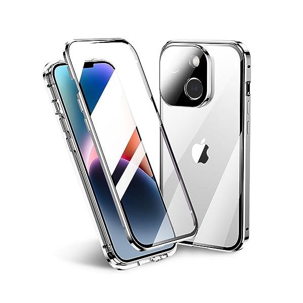 シルバー/iPhone13/-・Size:iPhone13Color:シルバー・?カメラレンズ保護：ケース一体型カメラレンズ保護カバー付きでカメラをしっかり保護します。・?前後両面ガラス：アイフォンの液晶画面も背面も強化ガラスでアイフォンを...