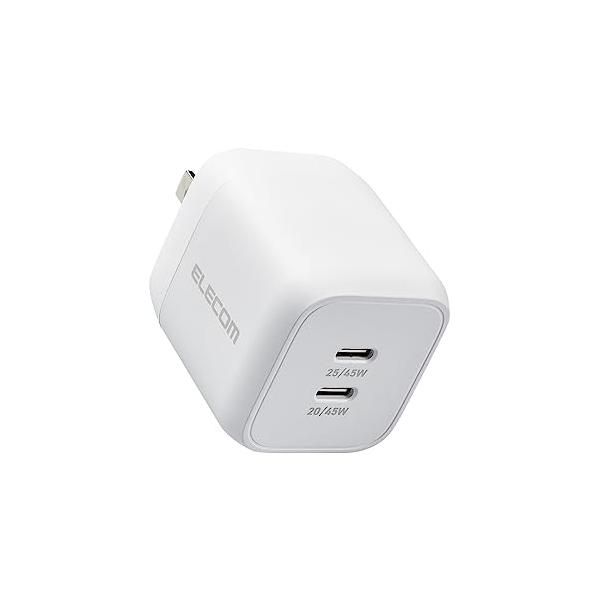 1)充電器単体ホワイト/45W/EC-AC4245WH・Color:ホワイトStyle:1)充電器単体・パッケージ個数:1・USB Type-C(TM)(USB-C(TM))ポートを2ポート搭載し対応するスマートフォン、タブレット、ノートパ...