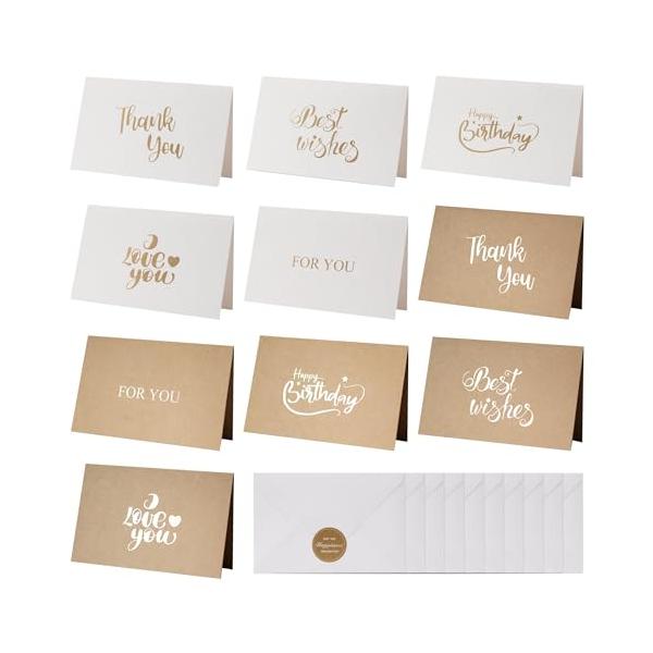 高級箔押し図案01/12.3センチメートル x 7.8センチメートル/-・Color:箔押し図案01・商品仕様 10枚カード（10種類）: 12.3*7.8cm（2つ折り状態）10枚封筒：13.3*8.7cm　10枚封筒シール 直径：3cm...