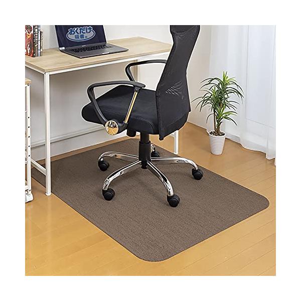 スクエア型ブラウン/90×120cm/KL-10・Color:ブラウンSize:90×120cmPatternName:フローリング用・パッケージ個数:1・床に置くだけでズレない特殊加工おくだけ吸着・掃除機を掛けてもズレない吸着力で、お掃除...