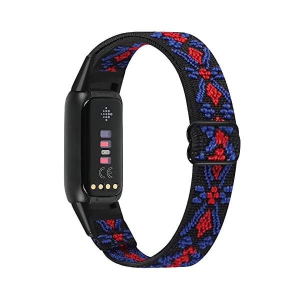 スポーツボヘミアンレッド/-/FL003・Color:ボヘミアンレッド・対応機種:Fitbit Luxe /Fitbit Luxe Special Edition SE .・弾性付きデザイン---最新のゴムひもと調節なバックル設計を採用して...