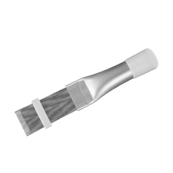 シルバー/?准/G-32・ファン&amp;フィン専用設計エアコン掃除ブラシで奥のホコリを完全除去！ ステンレス剛毛がファン羽根の隙間汚れを掻き出し、熱効率↑30%。・アルミフィン保護仕様0.3mm極細剛毛で薄いフィンを傷つけず！ アルミフィ...