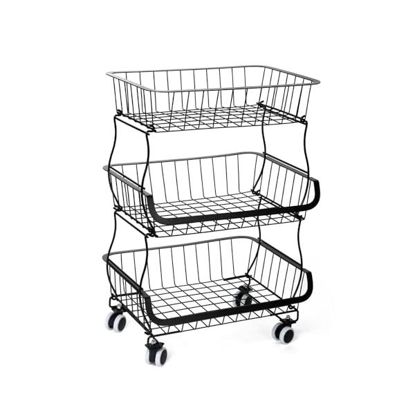 三段式ブラック/3段/ONEDONE-ZWJ・Size:3段・商品仕様この製品には 3 つのサイズがあります。本体は丈夫で高品質なスチールを採用し、表面は錆びにくい粉体塗装加工を施されていて、頑丈で耐久性があります。カゴ1つあたりの耐荷重は...