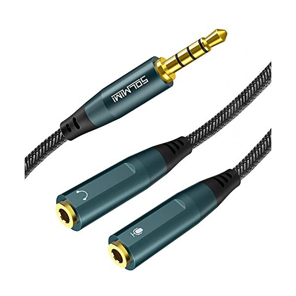 SG23極メスx2→4極オス錆御納戸/-/SG2・Style:SG23極メスx2→4極オス・ヘッドセット 変換ケーブルパソコン用ヘッドセット(φ3.5mmミニプラグ×2)を3.5mm4極のスマホ・タブレット・パソコンなどで使うときの変換アダ...