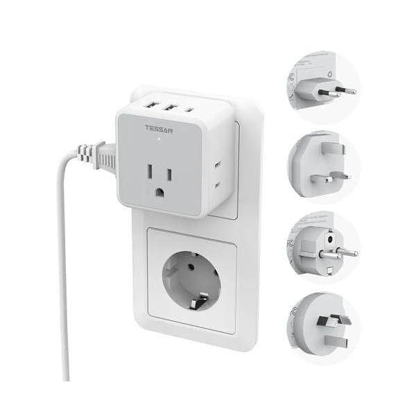 C/BF/SE/Oタイプ-/-/TS-121-EU DE UK AU-C・Style:C/BF/SE/Oタイプ・日本からEU/UKへのSE/BF/Cタイプ変換プラグ：この海外変換アダプターには4つの取り外しなプラグがあり、150か国以上で使...