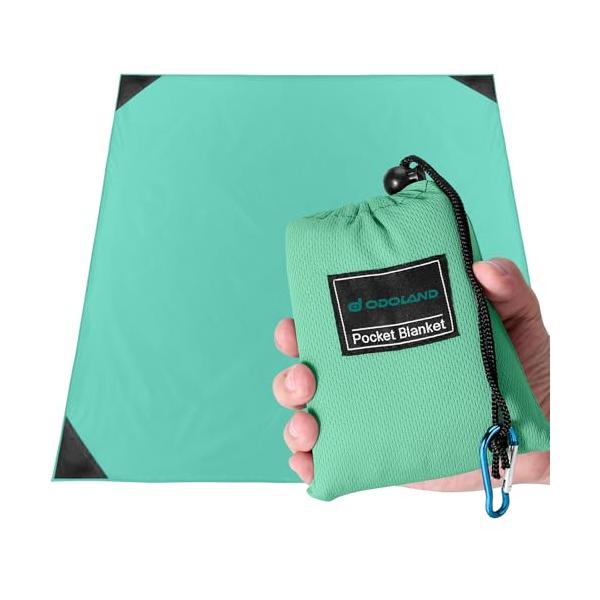 シンプルグリーン/160ｘ180cm（2-4人用）/OD0189C-UNCA・Color:グリーンSize:160ｘ180cm（2-4人用）・ポケットサイズ: ブランケットの隅にある一体型収納袋が含まれています。収納サイズ 10.5ｘ14....