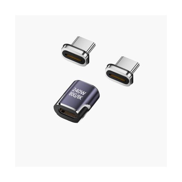 07I字型紫 1個入り・Style:07I字型紫 1個入り・★TYPE C 磁力接続変換による便利さを体験 TYPE C 磁力接続変換アダプタは、24PIN磁力によって本体と接続されています。電気ポットの接続と基本的には同じで、ひねりの外力...