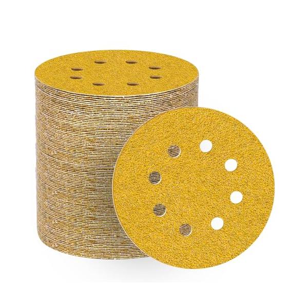 #40番ゴールド/125mm/-・Style:#40番・パッケージ個数:80・研削効率がアップします:厳選された高品質のアルミナと独自の高温熱処理技術で作られたランダムサンダー ペーパー、通常の赤色酸化アルミニウムの 2 倍の耐久性、研磨性...