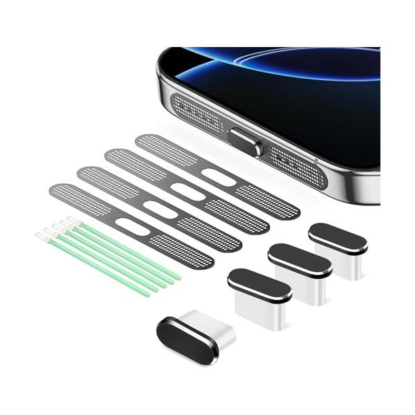 ブラック/iPhone 17およびiPhone 15〜16シリーズのみ対応/-・Color:ブラックSize:iPhone 17およびiPhone 15〜16シリーズのみ対応・キャップ 内容USB C ダストプラグ x 4 個 / スピーカ...