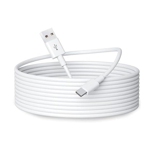 ホワイト/3M X 1/3M Type C・Size:3M X 1Color:ホワイト・電源充電とデータ転送用の USB A から USB C への延長ケーブル。コードの長さ: 3 メートル。出力: 5V 2.1A・USB-C対応のセキュリ...