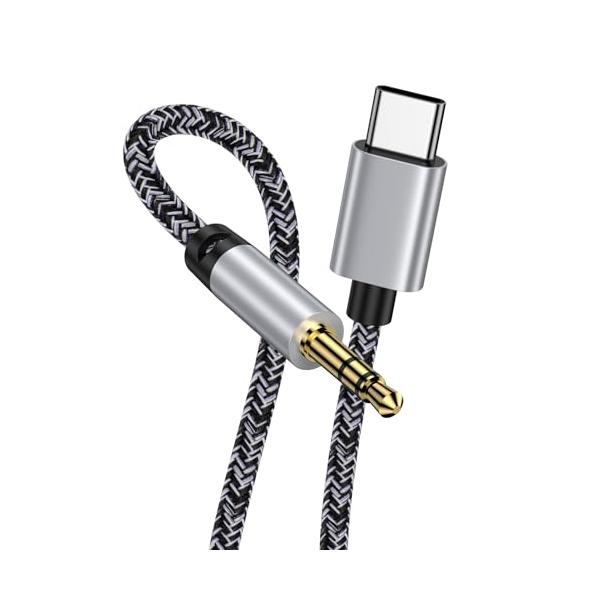 ブラック/-/CABLE11・Color:ブラック・パッケージ個数:1・??高音質の楽しみ：ノイズや不安定な電流にさようなら! 3.5mm to タイプc ステレオケーブルが無酸素銅の芯線と高級なDACデジタルオーディオチップを使用して、音...