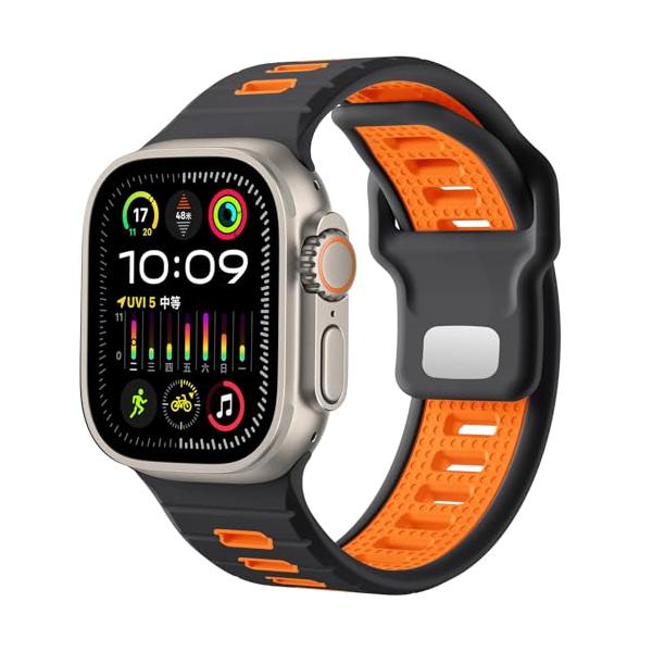 ブラックオレンジ/38/40/41mm/42mm( Series10/11)/-・Color:ブラックオレンジSize:38/40/41mm/42mm( Series10/11)・商品仕様アップルウォッチ用 シリコン バンドは、Apple用...