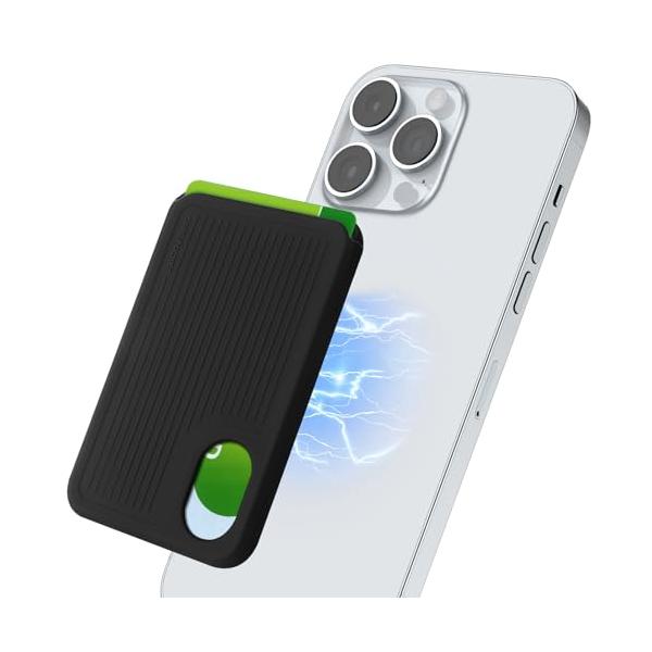 ブラック/-/-・MagSafe対応＆強力な磁気吸着カードケースは従来品のより磁力が20％アップして2300Gの磁力を超えます。スマホをしっかりと吸着します。（iPhone14、iPhone13、iPhone12 シリーズ、マグセーフ対応モ...