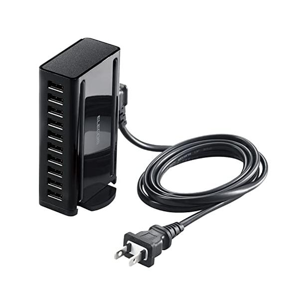 充電器USB-A×10 / ブラック/-/EC-ACD04BK・Color:USB-A×10 / ブラックStyle:充電器・パッケージ個数:1・USB-Aポートを10ポート搭載し、スマートフォンやタブレットのほかさまざまなUSB機器をこれ...