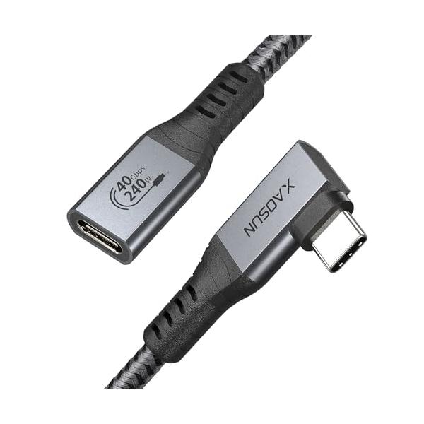 左右L/0.5M/-・Size:0.5MColor:左右L・L字USB4延長ケーブル本製品はUSB4規格であり、Thunderbolt4/3ケーブルも対応できます。L字型のデザインは、元のケーブルを必要な長さに伸ばすことができるだけでなく、...