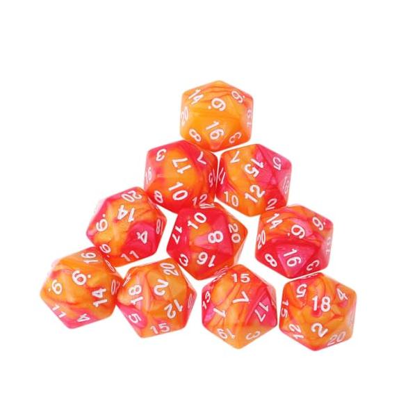 オレンジ レッド/-/-・Color:オレンジ レッド・10個 ダイス D20 サイコロ 20面ダイス 多面体ダイス・耐久性と耐久性のあるアクリル材質で作られています。・ダンジョンズアンドドラゴンズDND TRPG MTGダイステーブルゲー...