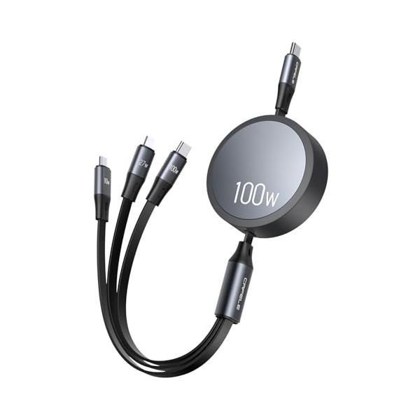 最大100W・5A超高速充電対応CAFELE 第6世代 巻き取りUSB-Cケーブルは、PDテクノロジーにより最大100W・5Aの高速充電を実現。普通の60Wケーブルに比べて58%高速で充電でき、Samsung Galaxy S20をわずか3...