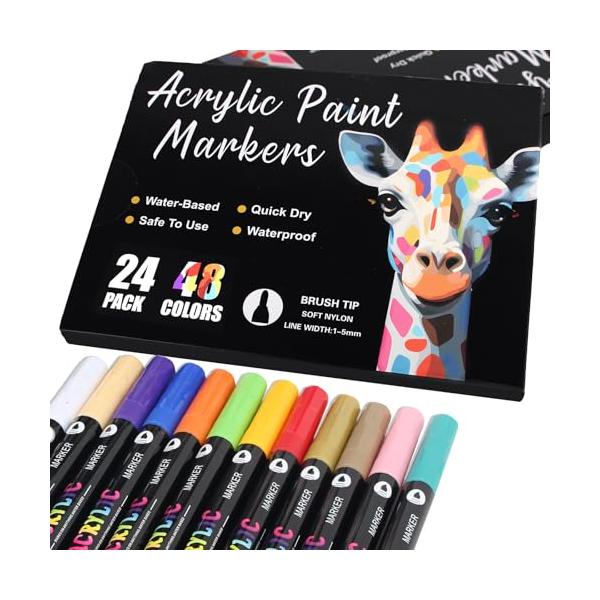モダン48 カラー/-/-・Color:48 カラー・上質なインク この高品質のアクリルマーカーセットは様々なサイズから選ぶことができます。創作の異なるニーズを満たすため、強いカバー力を持っています。黒い紙の上でも強い表現力があり、不透明な...
