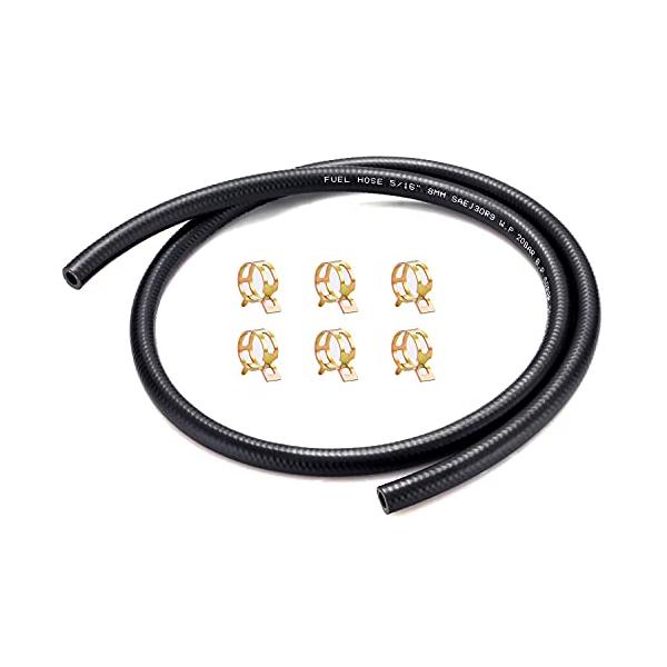 ブラック/内径8mm/-・Size:内径8mm・商品概要＆3層構造：内から、外までは耐油ゴム製、ナイロン繊維製と耐熱ネオプレーン製です。＆全長1m、内径8mm、外径14ｍｍ；6個のホースクランプも含まれています。・商品特長＆耐熱、耐油、耐圧...