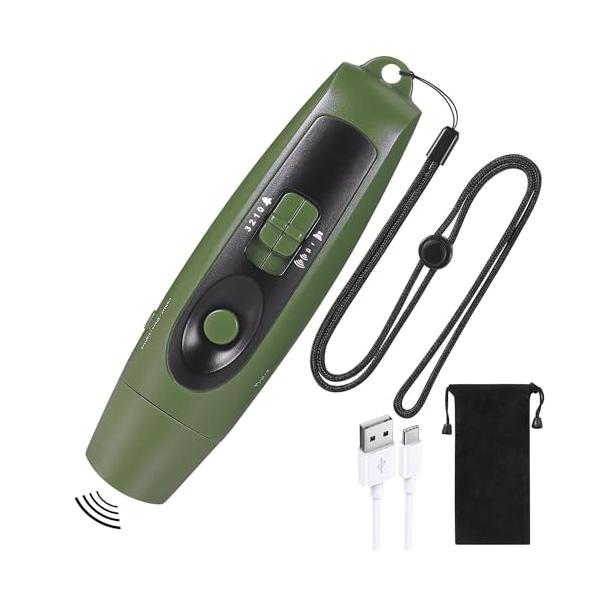 緑/-/-・Color:緑・便利なUSB充電式電子ホイッスル1200mAh大容量の充電電池を内蔵し、便利なUSB充電方式を採用しており、車載充電アダプタ、パソコンなどの電子機器でも簡単に充電ができ、頻繁に電池もしないです。・3段階の音量調整...